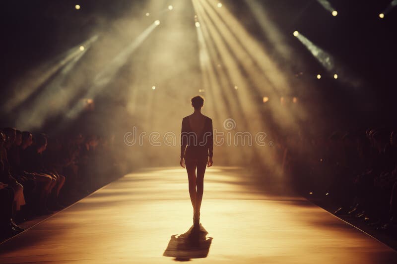 Model S First Steps on Runway: Backstage Fashion Show Stock ...