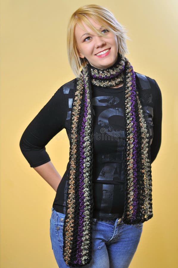 Model with Scarf stock image. Image of studio, pretty - 7483119