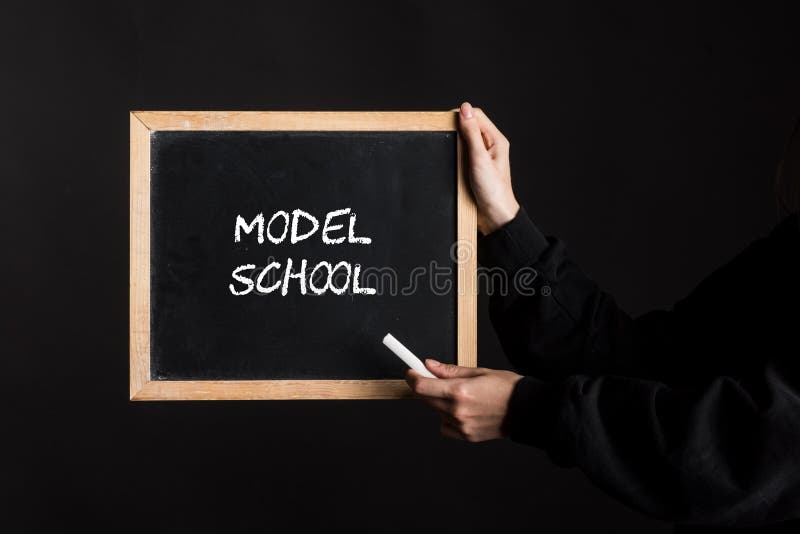 A Model School Blackboard Sign Stock Image - Image of learning, educate ...