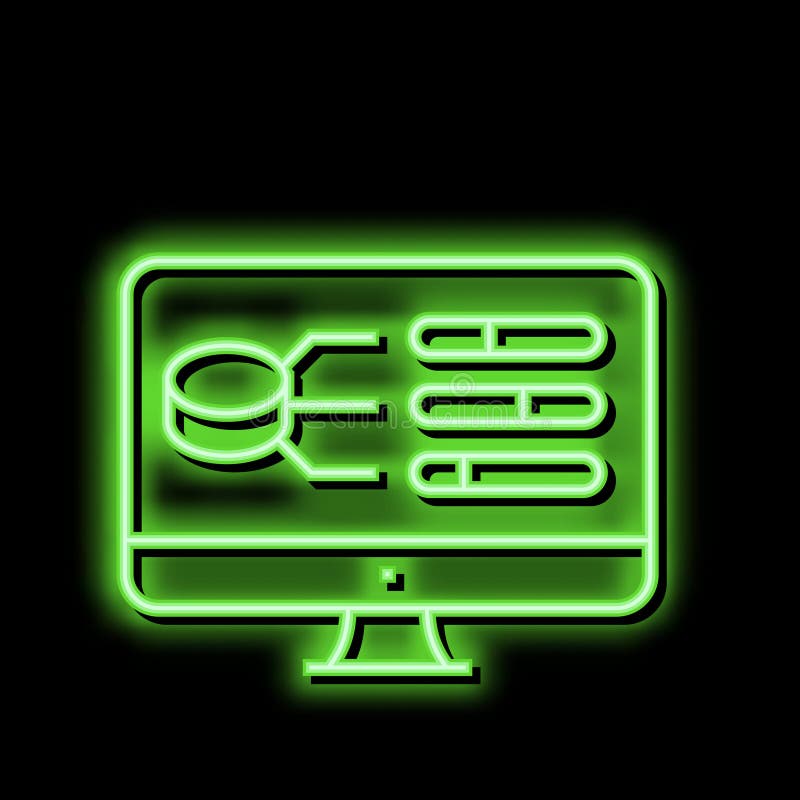 Model Selection Digital Processing Neon Glow Icon Illustration Stock ...