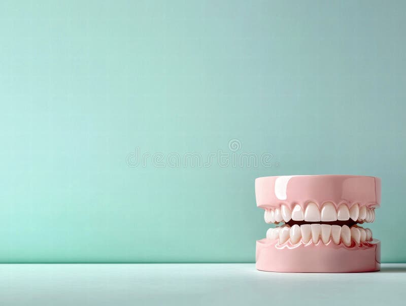 A Model of a Set of Teeth is on a Table with Copy Space Stock ...