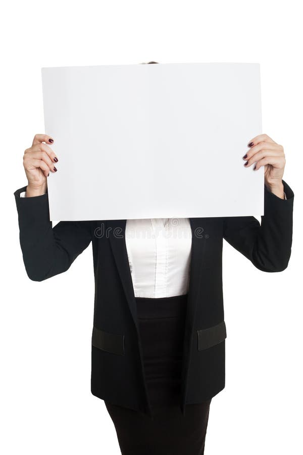 Model with Sheet of Paper on Face Stock Photo - Image of looking ...