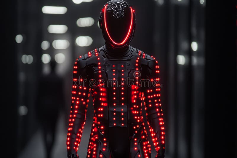 Model Showcasing Innovative Illuminated Costume Live Performance ...