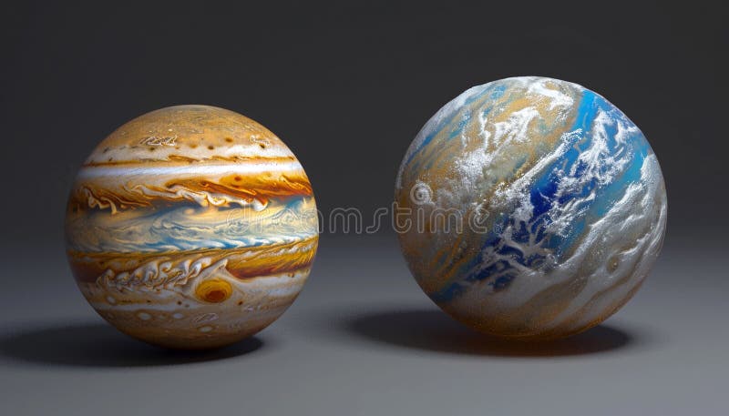 A Model Showing Two Planets Stock Illustration - Illustration of ...