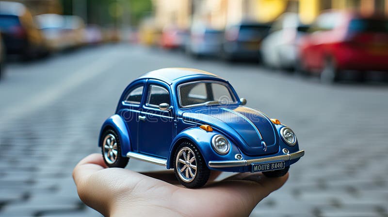 A Model of a Small Car on the Arm. Generated by AI Stock Illustration ...