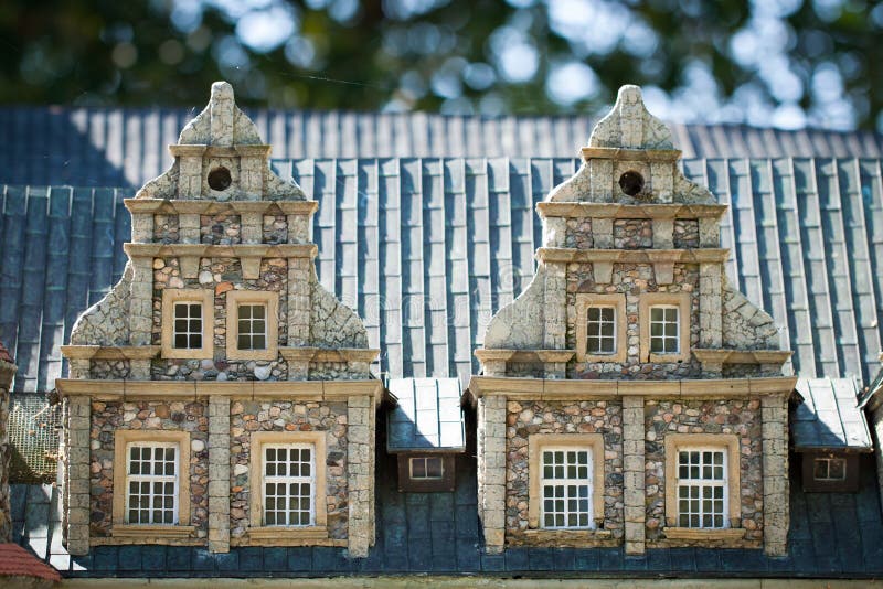 Model of small castle stock image. Image of window, business - 79438885