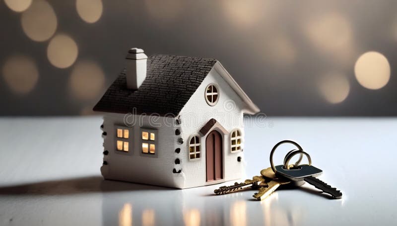 Model of Small Modern House with Key Stock Illustration - Illustration ...