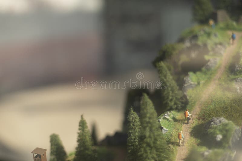 Model of Small Town. Model of Mountain Locality Stock Image - Image of ...