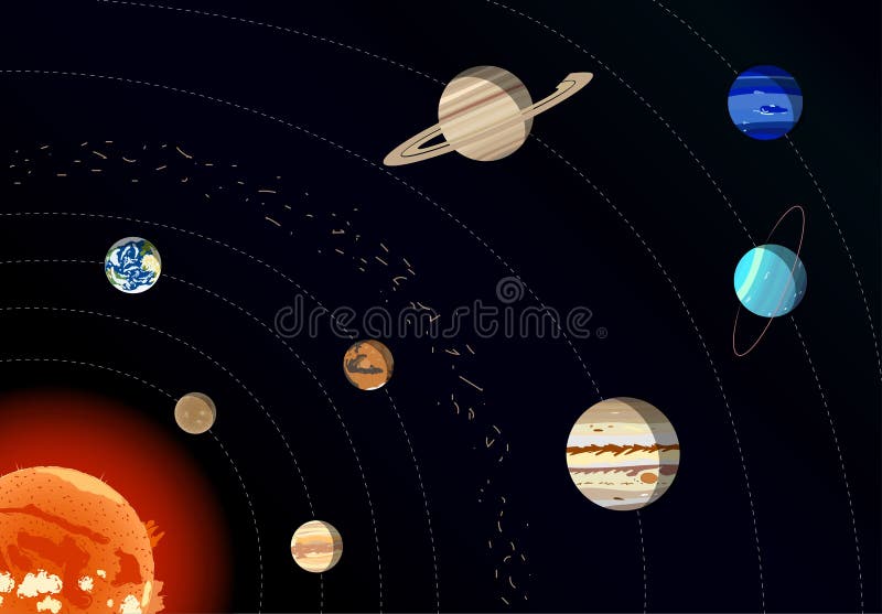 Model of Solar System, Vector Illustration Stock Vector - Illustration ...
