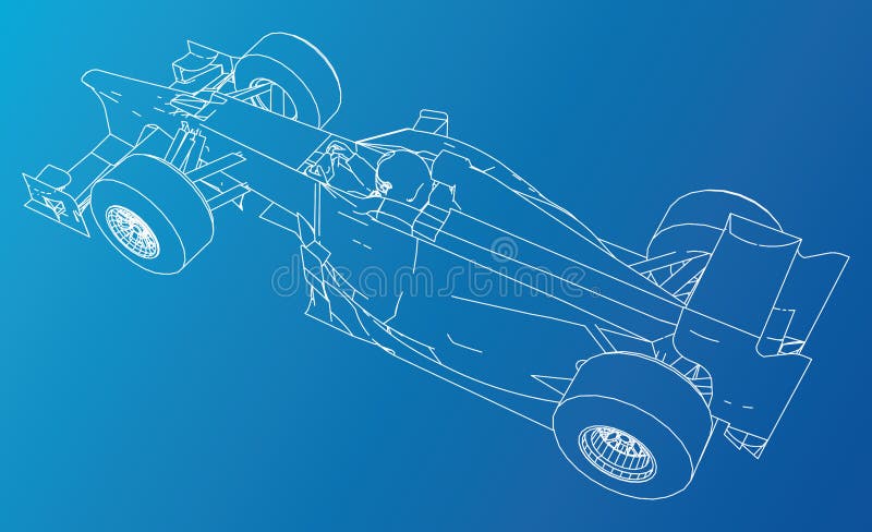 Model Speed Car. Abstract Drawing. Tracing Illustration of 3d. Stock ...