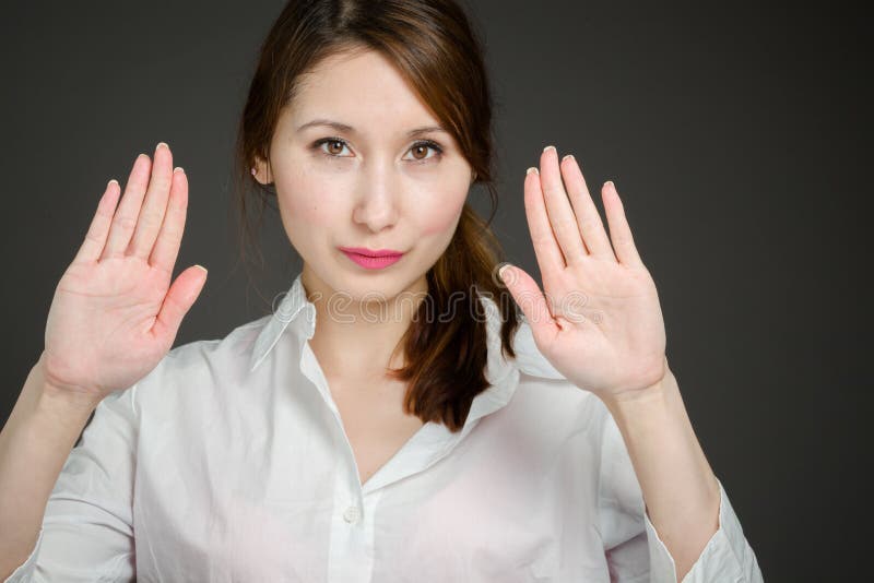 Model stop sign with hand stock image. Image of black - 55000121