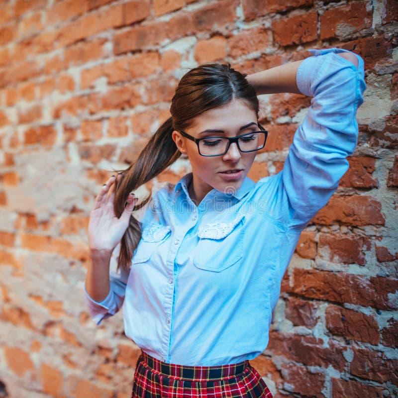 Model Student Poses for Photographers.Art Processing and Retouch Stock ...