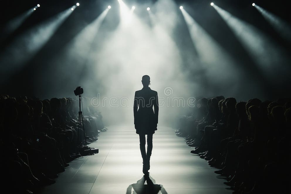 Model S First Steps on Runway: Backstage Fashion Show Stock ...