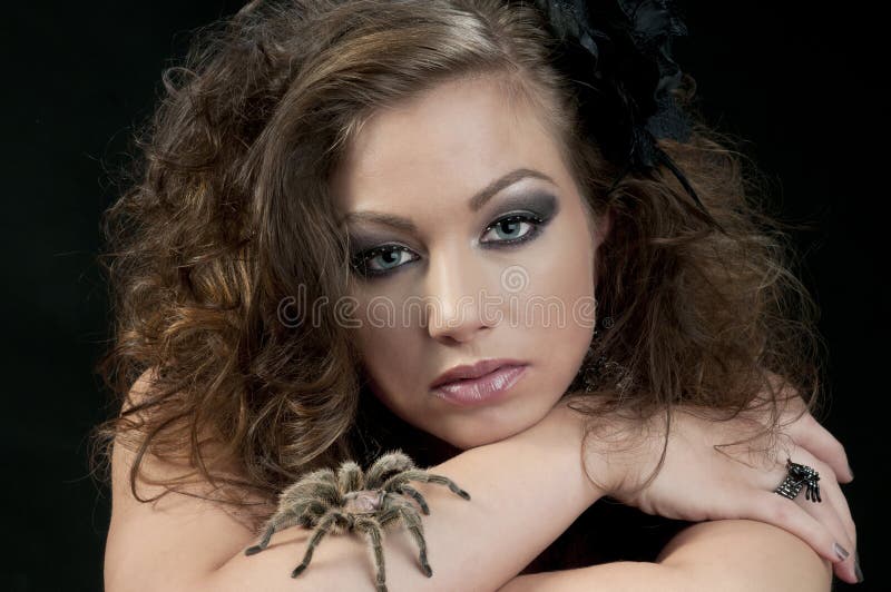 Model with Tarantula stock image. Image of dramatic, person - 18914955