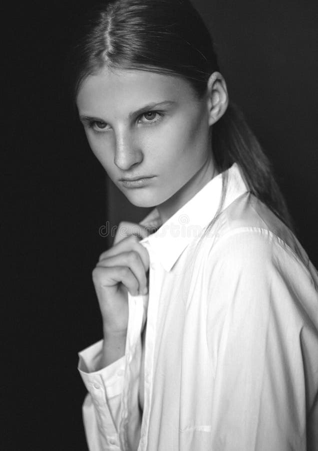 Model Test With Young Beautiful Fashion Model Stock Image - Image of ...