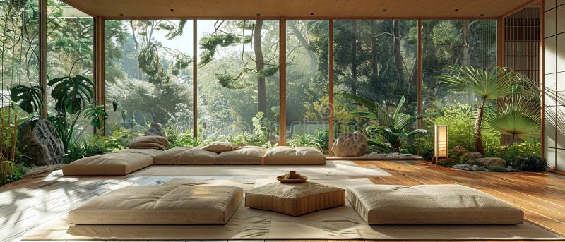 Model of a Three-dimensional Muji-style Living Room Stock Photo - Image ...