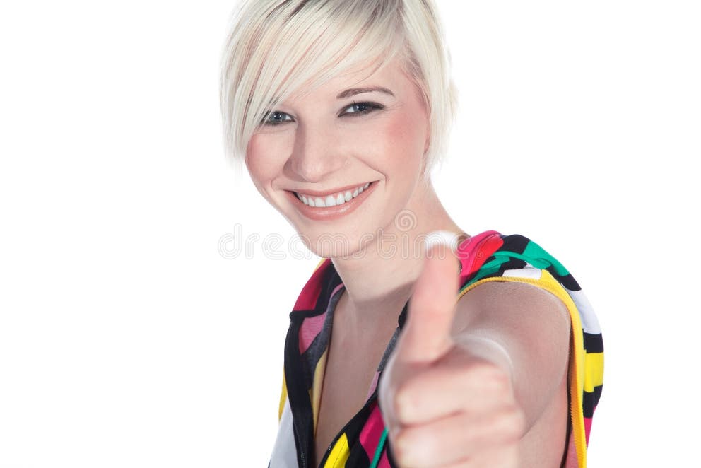 Model with thumbs up stock image. Image of figure, legs - 39253291