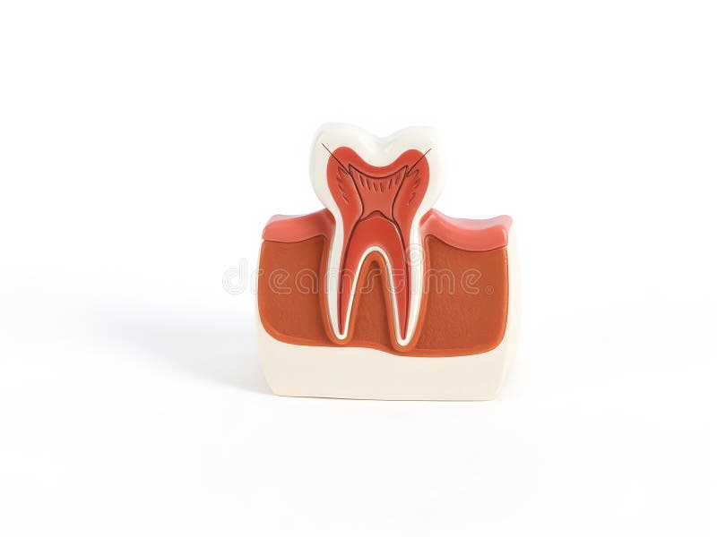 A Model of a Tooth with a Red Root Canal Stock Illustration ...