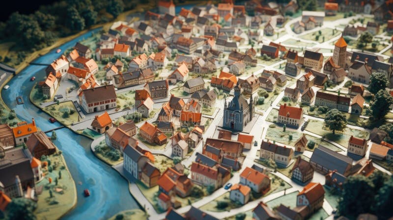 A Model of a Town with a River Running through it. Ideal for ...