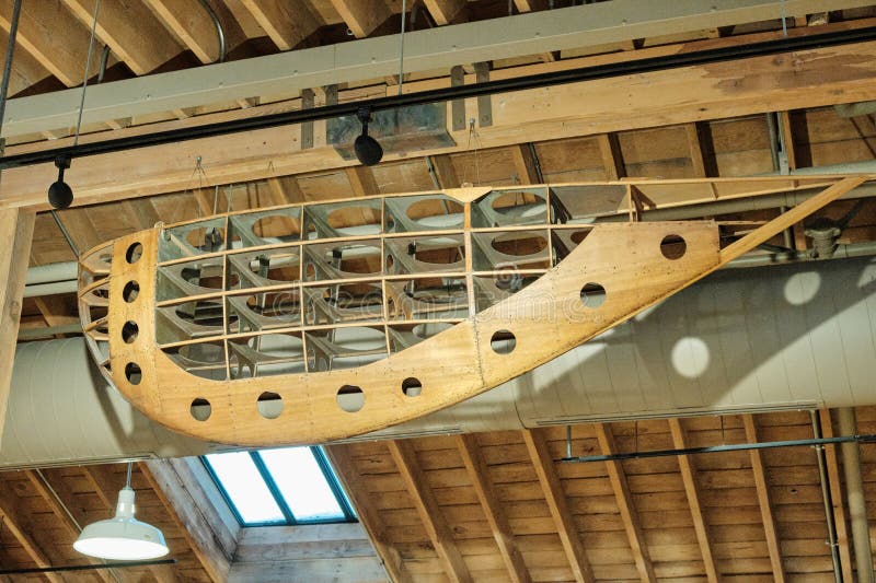 Model Toy Airplane Ceiling Under the Ceiling Closeup. Stock Image ...