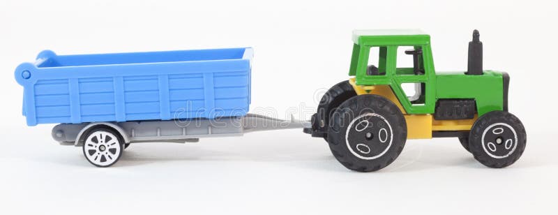Toy tractor with trailer stock image. Image of play - 249411195