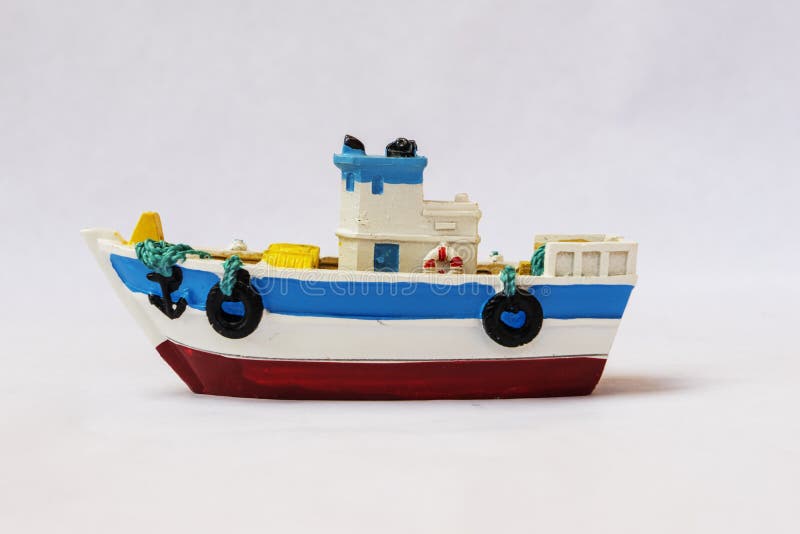 Model Toy Ship Isolated on White Background. Stock Photo - Image of ...