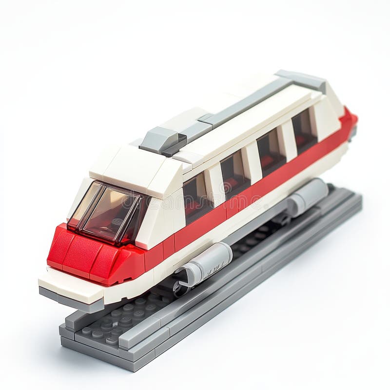 A Model Train Crafted from Building Blocks, Showcasing a Sleek Design ...