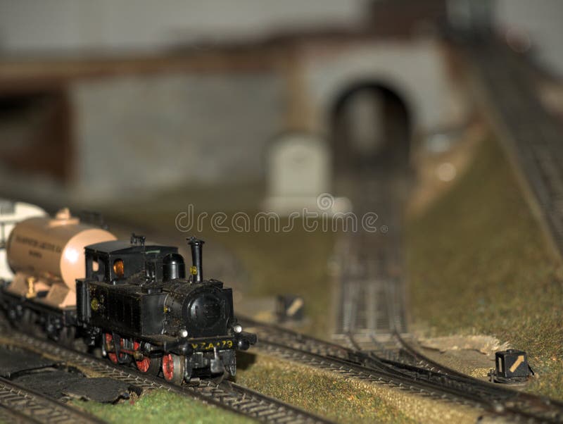 Model Train, Recreation of a Steam Engine. HO Scale Miniature Stock ...