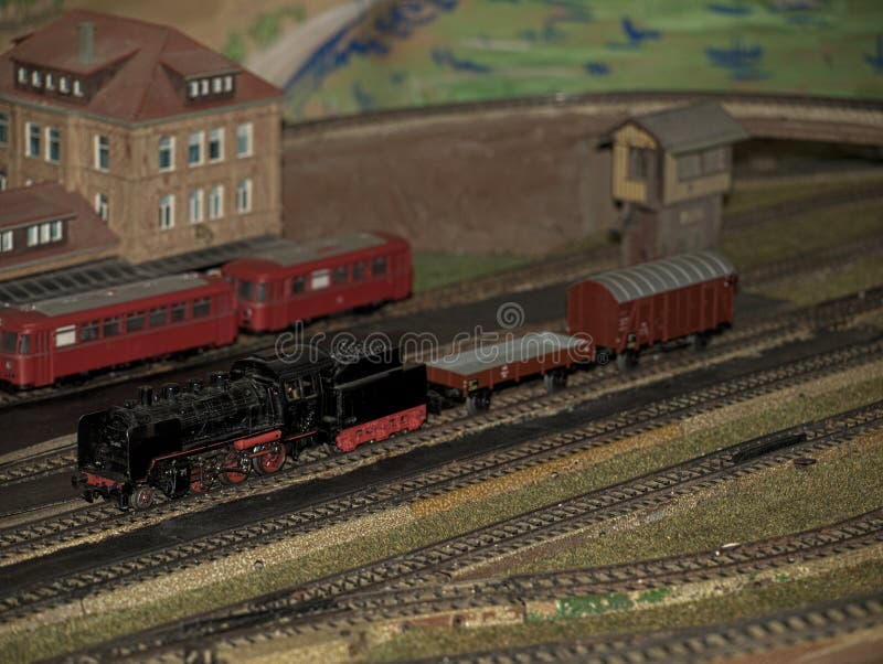 Model Train, Recreation of a Steam Engine. HO Scale Miniature Stock ...