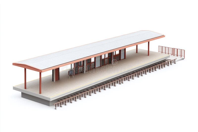 A Model of a Train Station with a Platform Stock Image - Image of ...