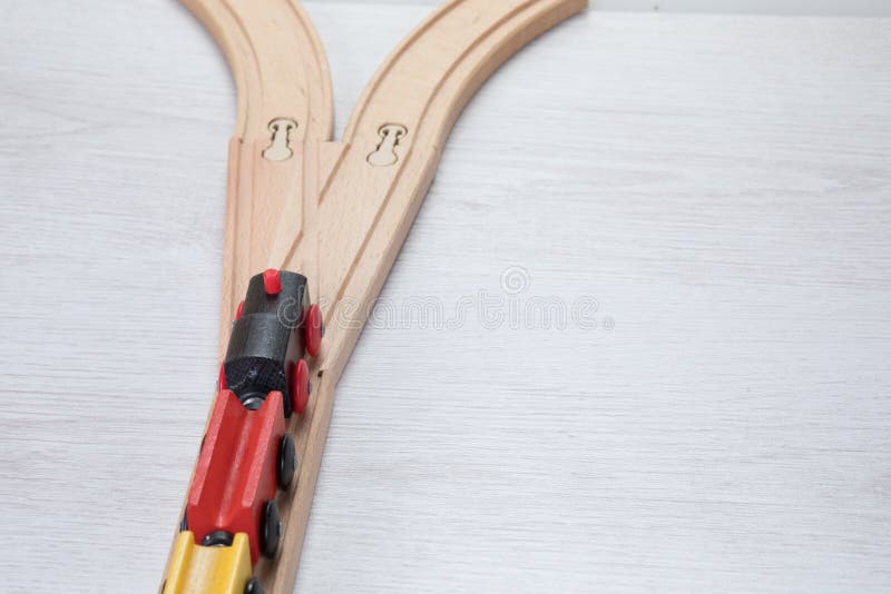 Model Train on Wooden Train by Junction Stock Image - Image of chance ...