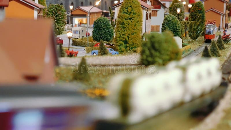 Model Trains with Steam Moving on the Railway. Stock Video - Video of ...
