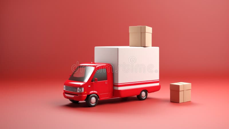 Model of a Transport Truck Delivery Service. - Generative Ai Stock ...