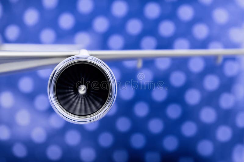 Model of the Turbofan Engine on the Airplane Wing Stock Photo - Image ...