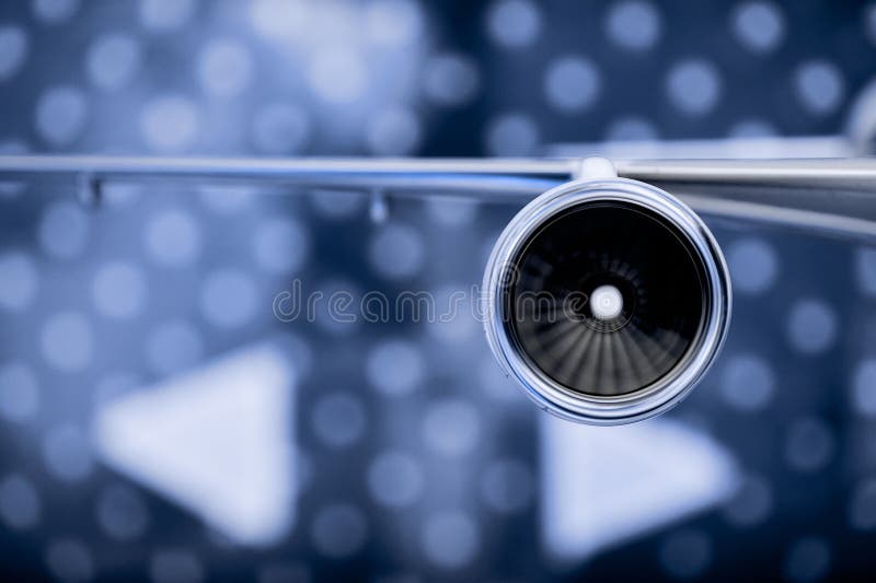 Model of the Turbofan Engine on the Airplane Wing Stock Photo - Image ...