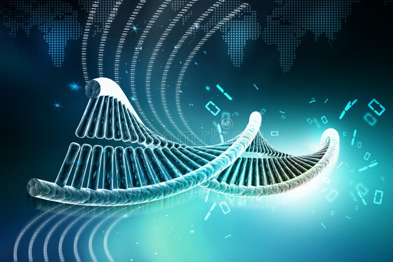 Model of twisted DNA chain stock illustration. Illustration of biotech ...