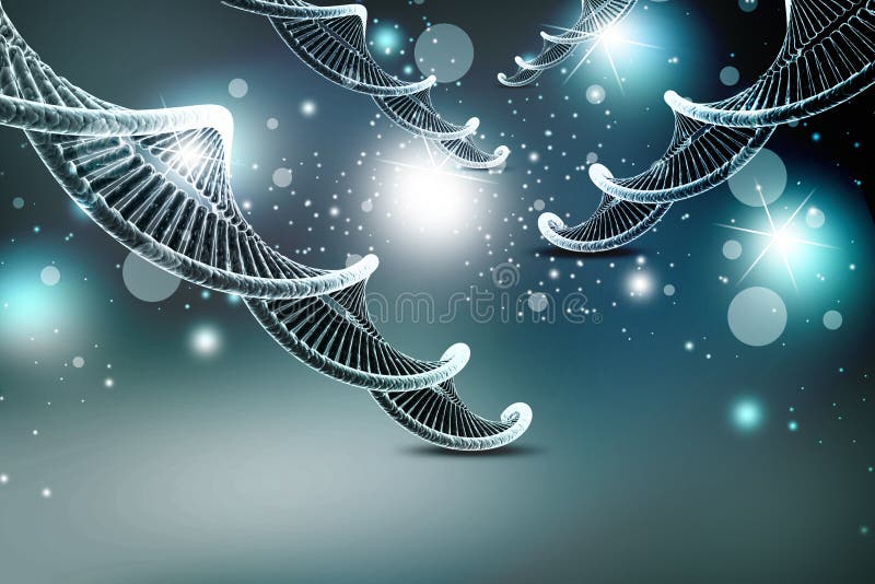 Model of twisted DNA chain stock illustration. Illustration of biotech ...