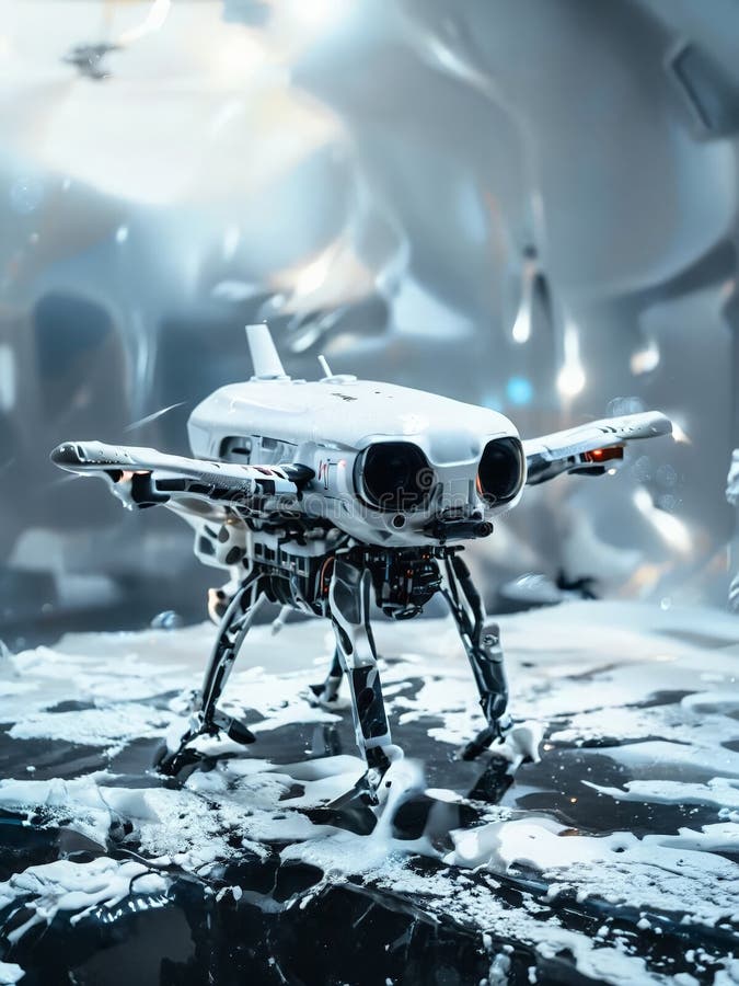 A Model of the UAV Futuristic Drone Camera Robot Stock Illustration ...