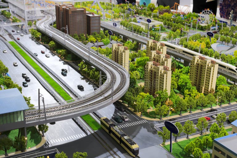 Model of Urban Mass Transit Stock Image - Image of lightrail, traffic ...