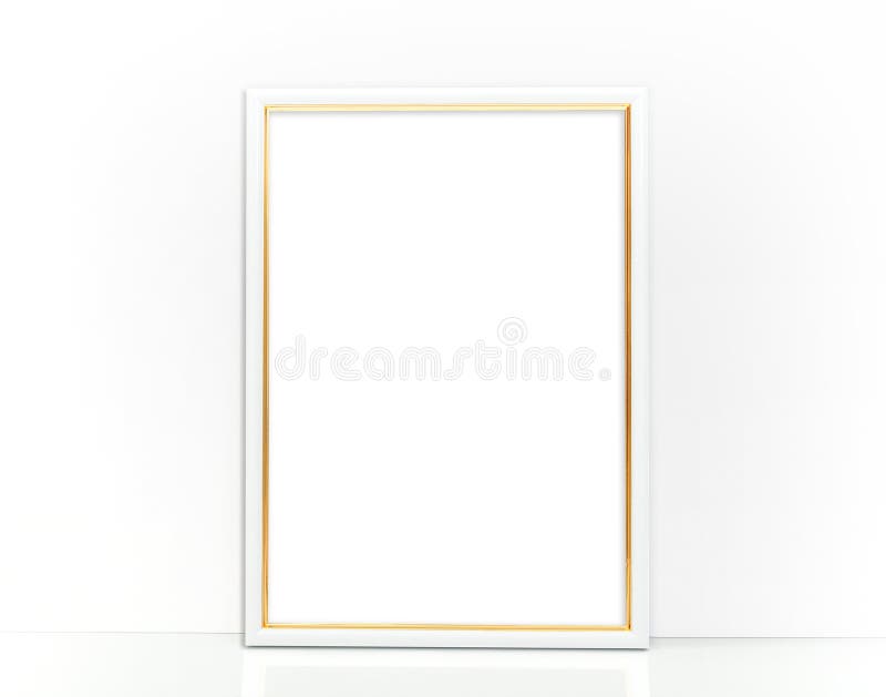 Model Van Het A4a3 Het Witte En Gouden Verticale Kader Stock Afbeelding ...