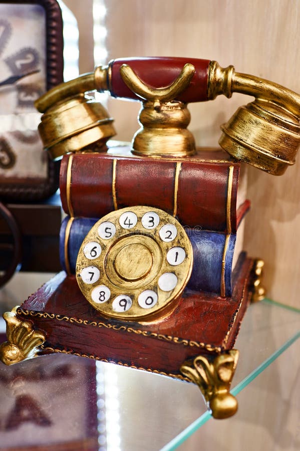Model of Vintage Telephone with Dial Stock Image - Image of equipment ...