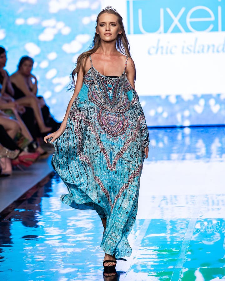 A Model Walks The Runway At Miami Swim Week 2019 Editorial Image