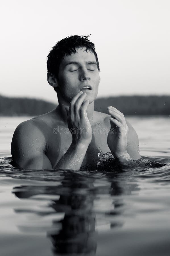 Model in the water stock image. Image of drops, strength - 15172741