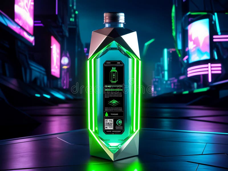 A Model of a Water Bottle of the Future Stock Illustration ...