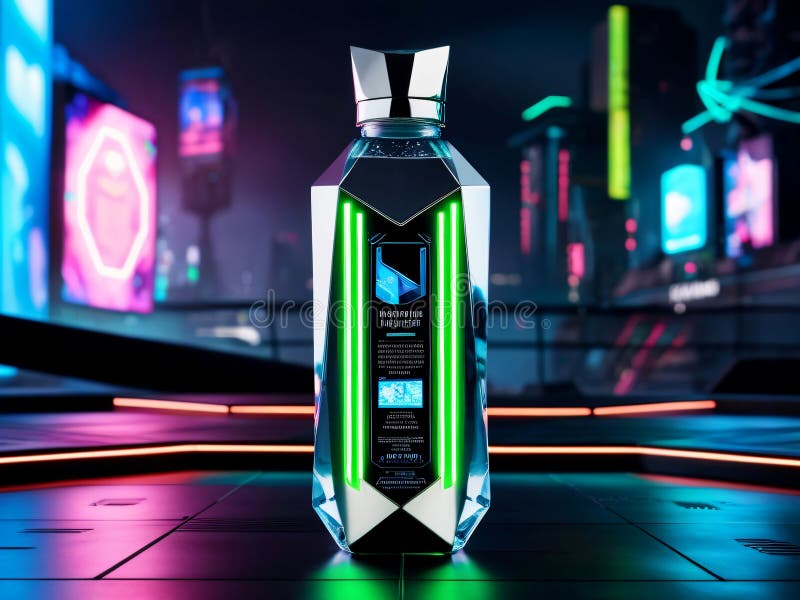 A Model of a Water Bottle of the Future Stock Illustration ...