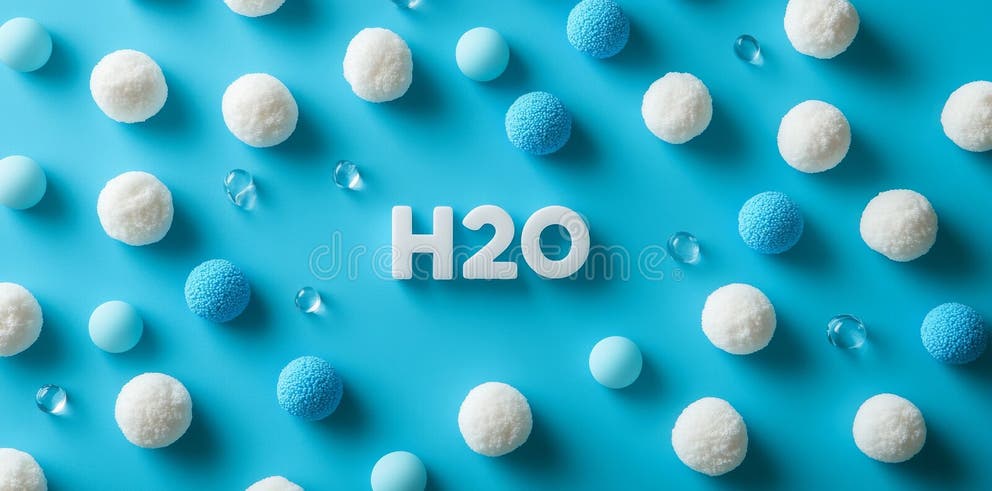 Model of Water Molecules with H2O As the Chemical Formula Stock Image ...