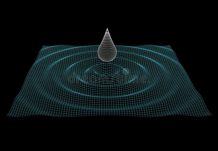 Model of Water Ripple with Drop Stock Illustration - Illustration of ...