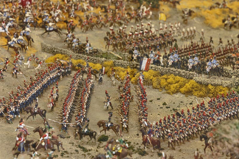 Model of Waterloo Battle with Tin Miniature Soldiers Troops. Strategy ...