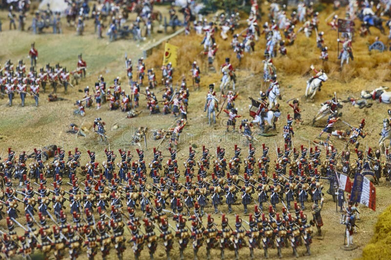Model of Waterloo Battle with Tin Miniature Soldiers Troops. Strategy ...
