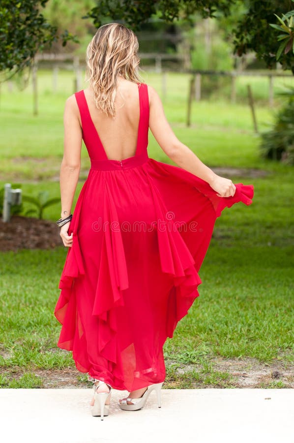 Blond Haired Model Wearing a Swimsuit at a Pool Stock Image - Image of ...
